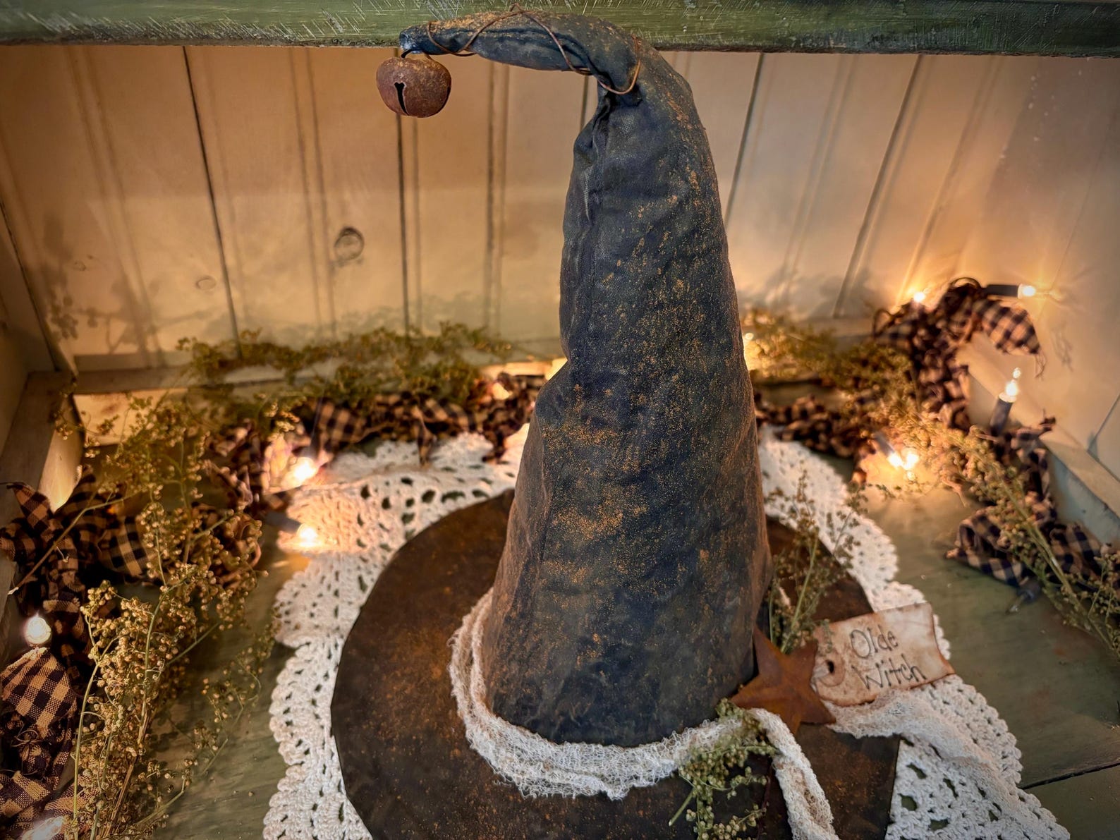 Primitive Witch Hat Fall Halloween Folk Art Farmhouse Spooky Decor - Etsy