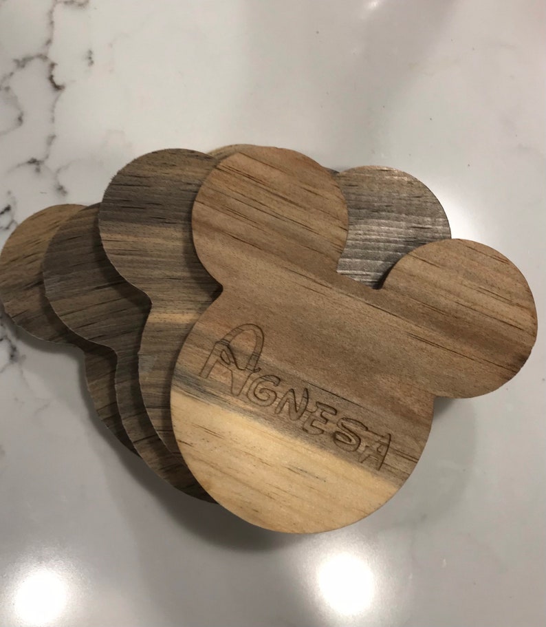 Personalized Mickey Mouse Coasters Set of 4 - Etsy