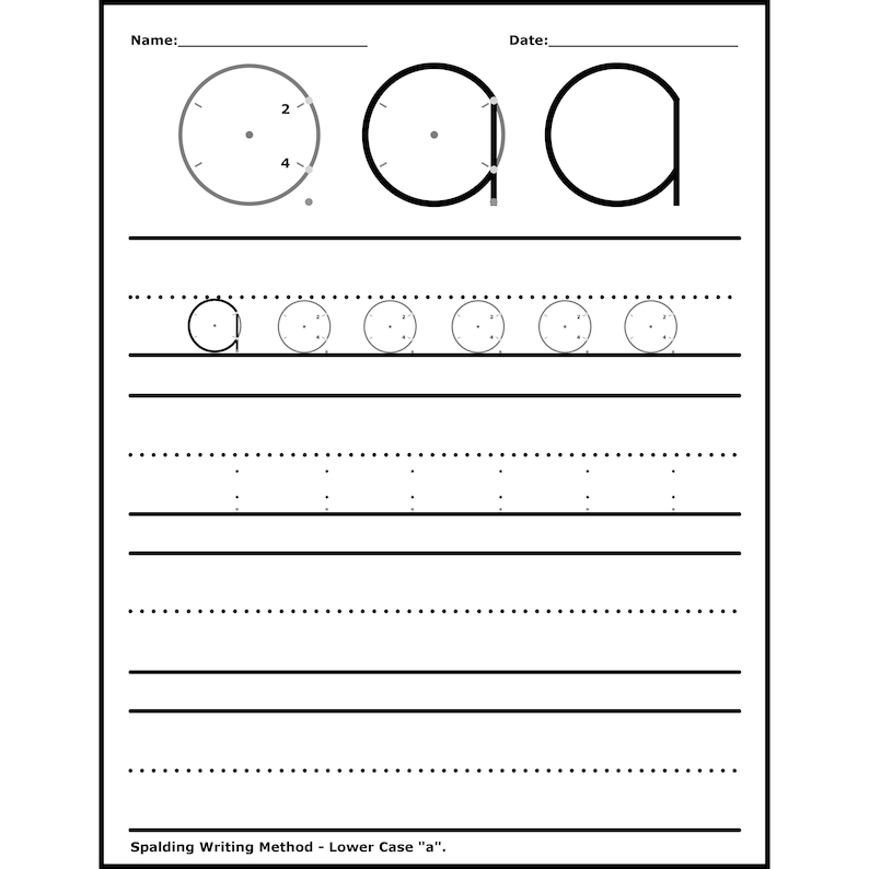 Handwriting Practice Worksheets - Spalding Writing Method - Etsy