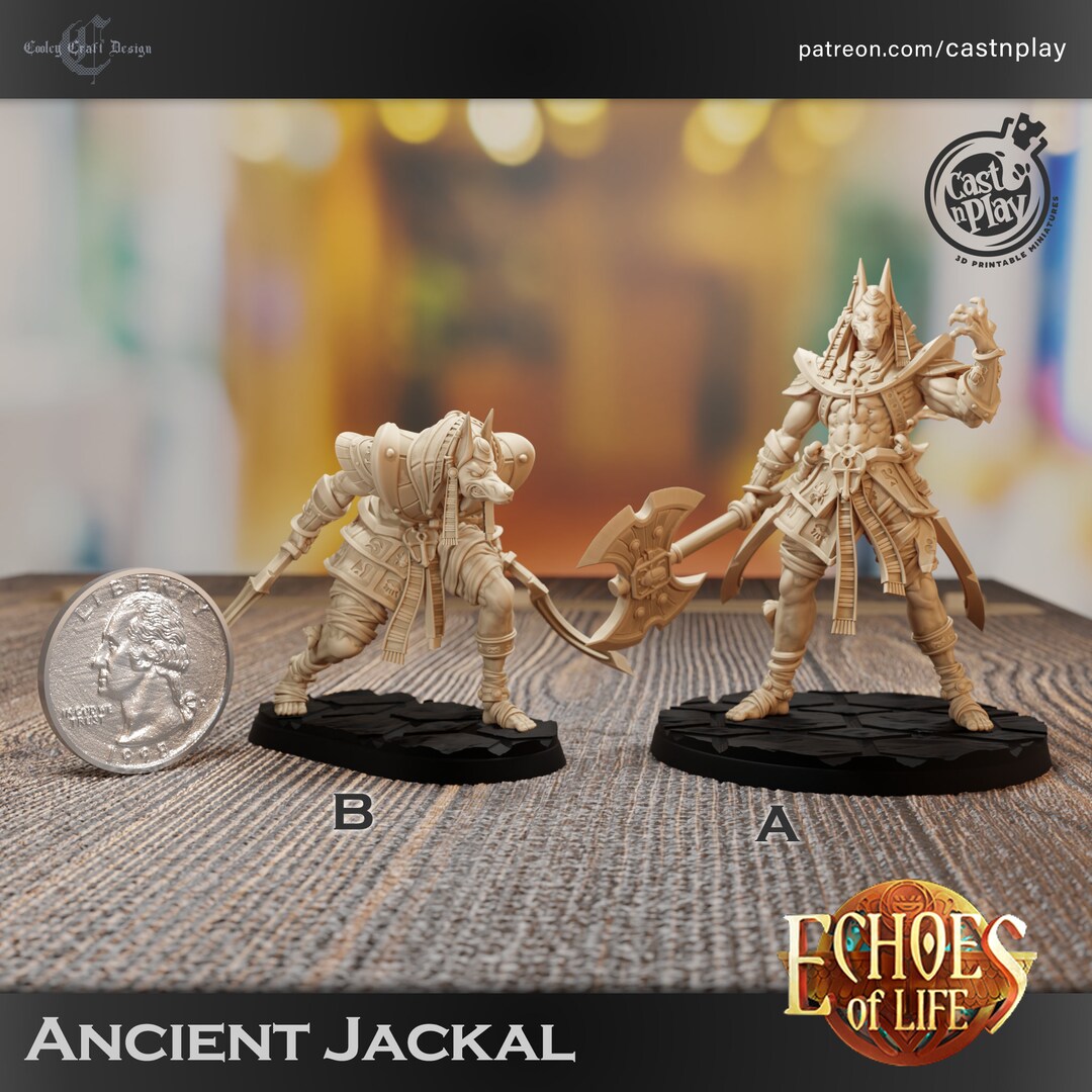 ANCIENT JACKAL 3D Printed Minis D&D Gaming Tabletop - Etsy