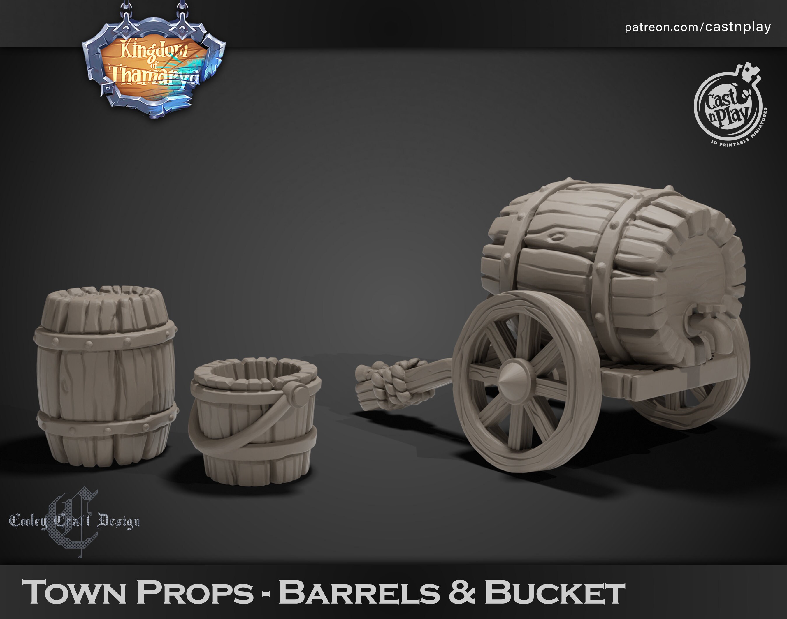 City Kingdom Town Props 3D Printed Minis D&D Props - Etsy