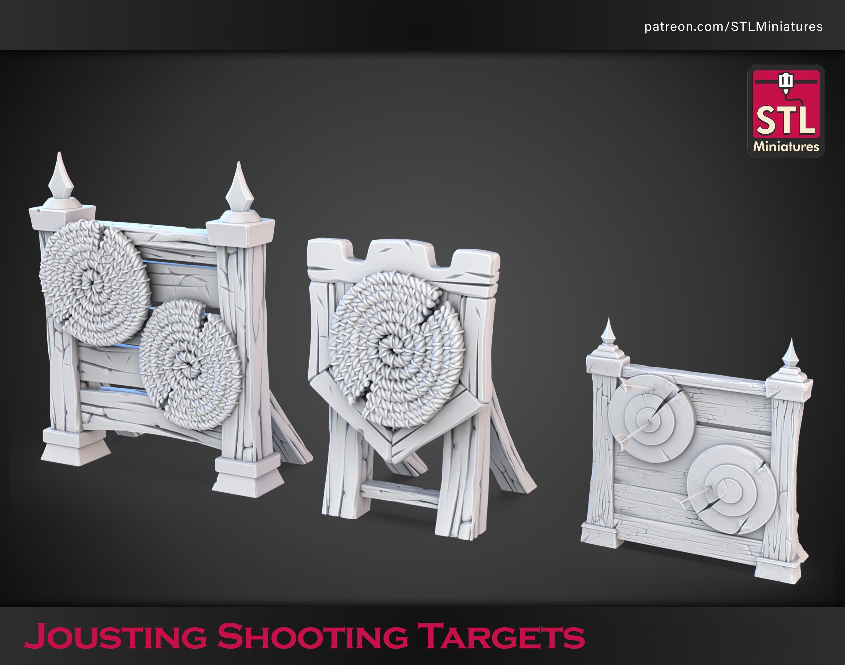 Jousting Set 3D Printed Knight Minis D&D Props Gaming Tabletop STL ...