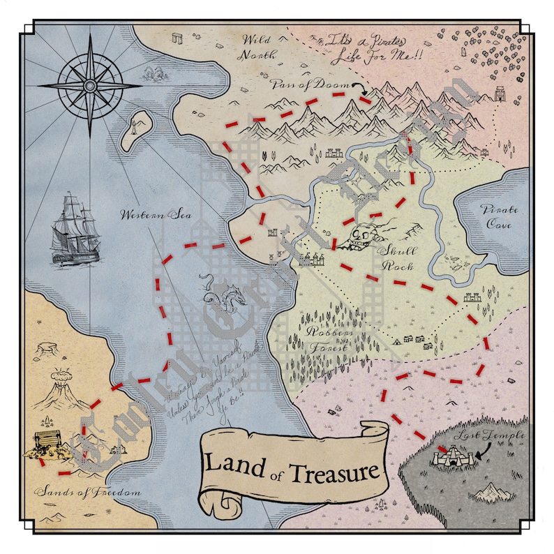 Pirate Treasure Map - Etsy