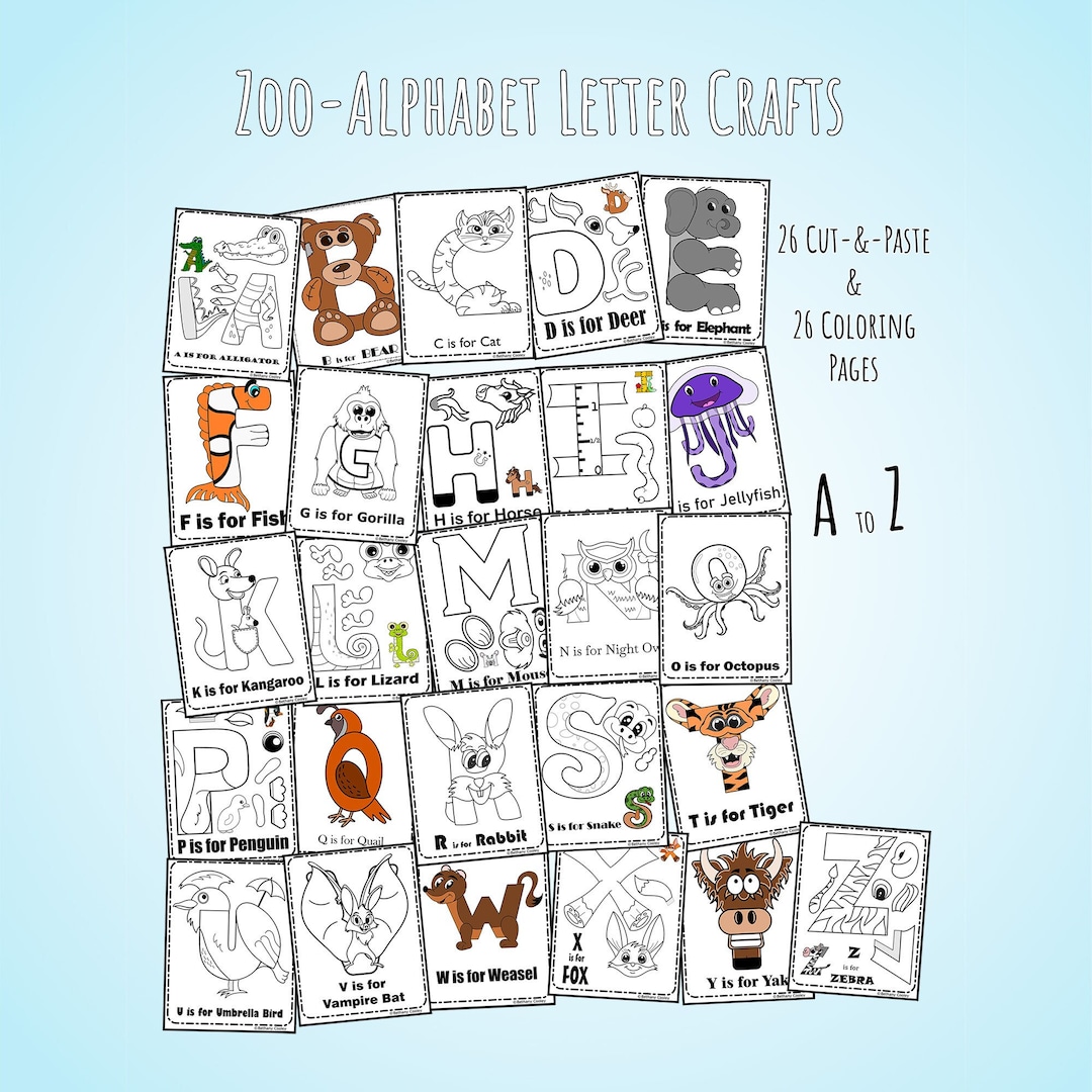 A-Z Zoo-alphabet (zoo Phonics Inspired) Letter Crafts - Etsy