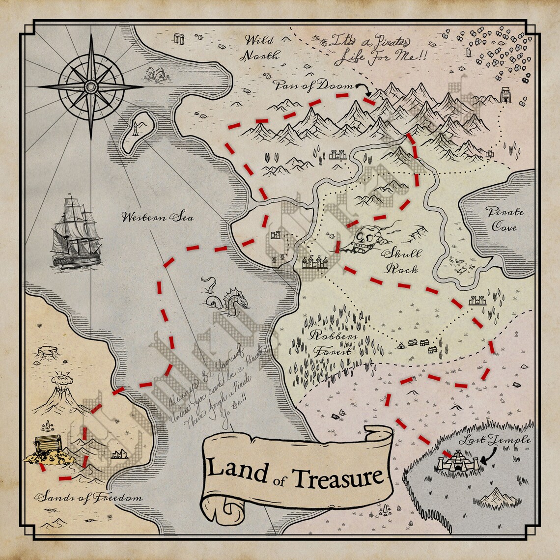 Pirate Treasure Map - Etsy