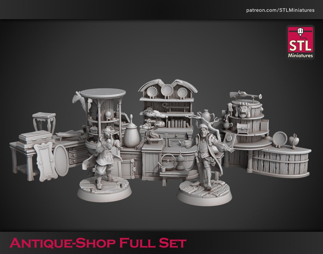 Antique-shop 3D Printed Minis D&D Props Gaming Tabletop STL Miniatures ...
