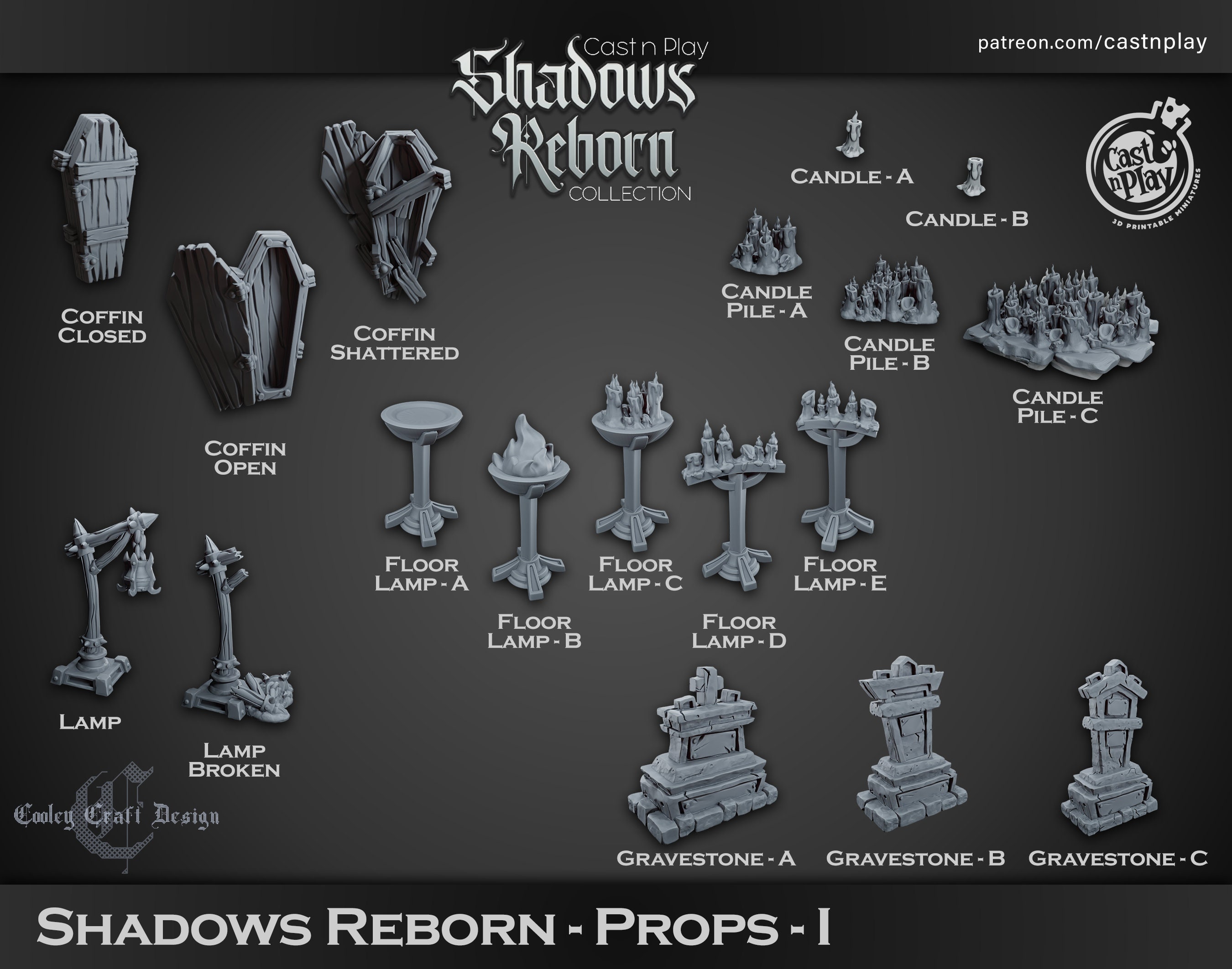 Shadows Reborn Props-1 3D Printed Minis D&D Props - Etsy