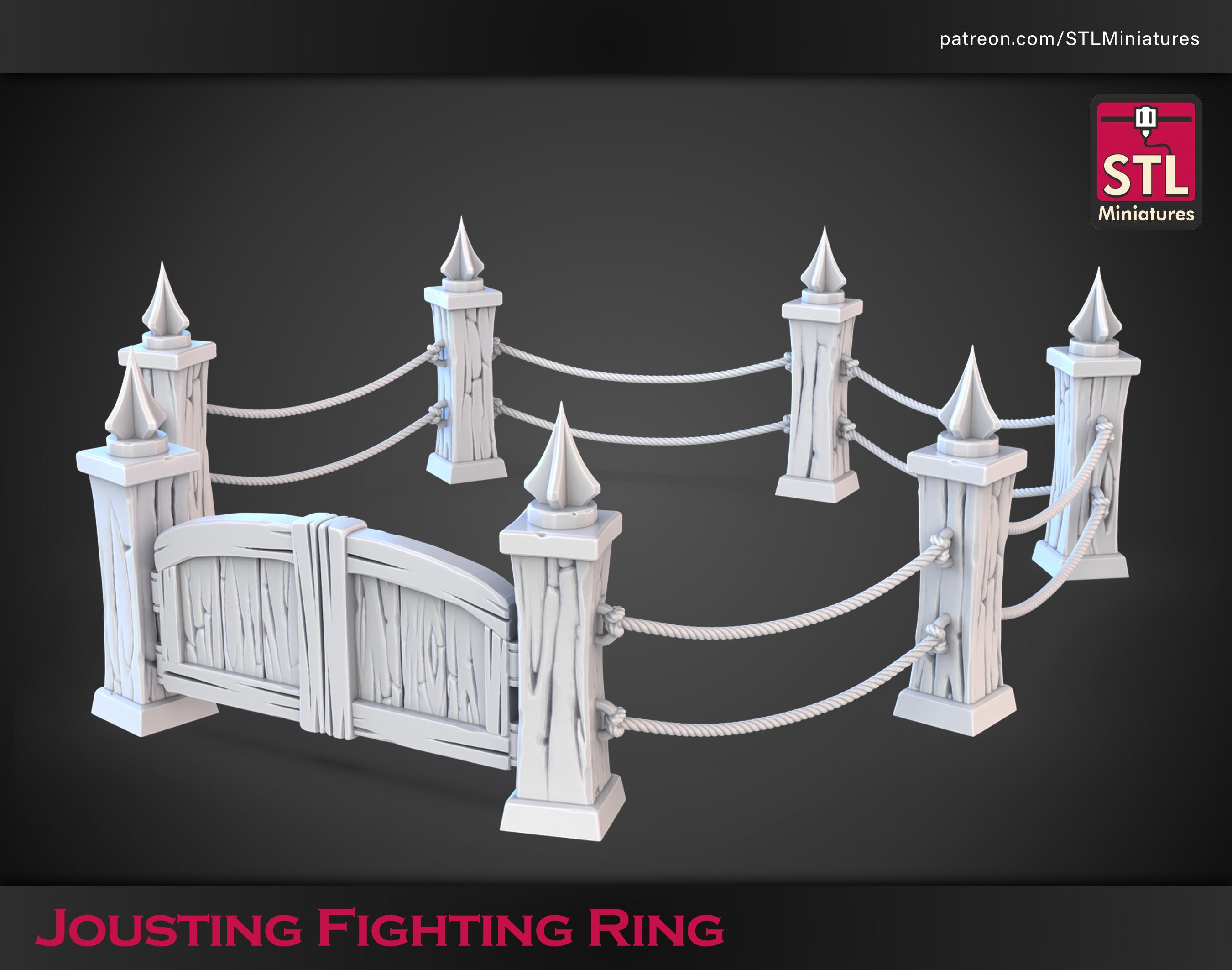 Jousting Set 3D Printed Knight Minis D&D Props Gaming Tabletop STL ...