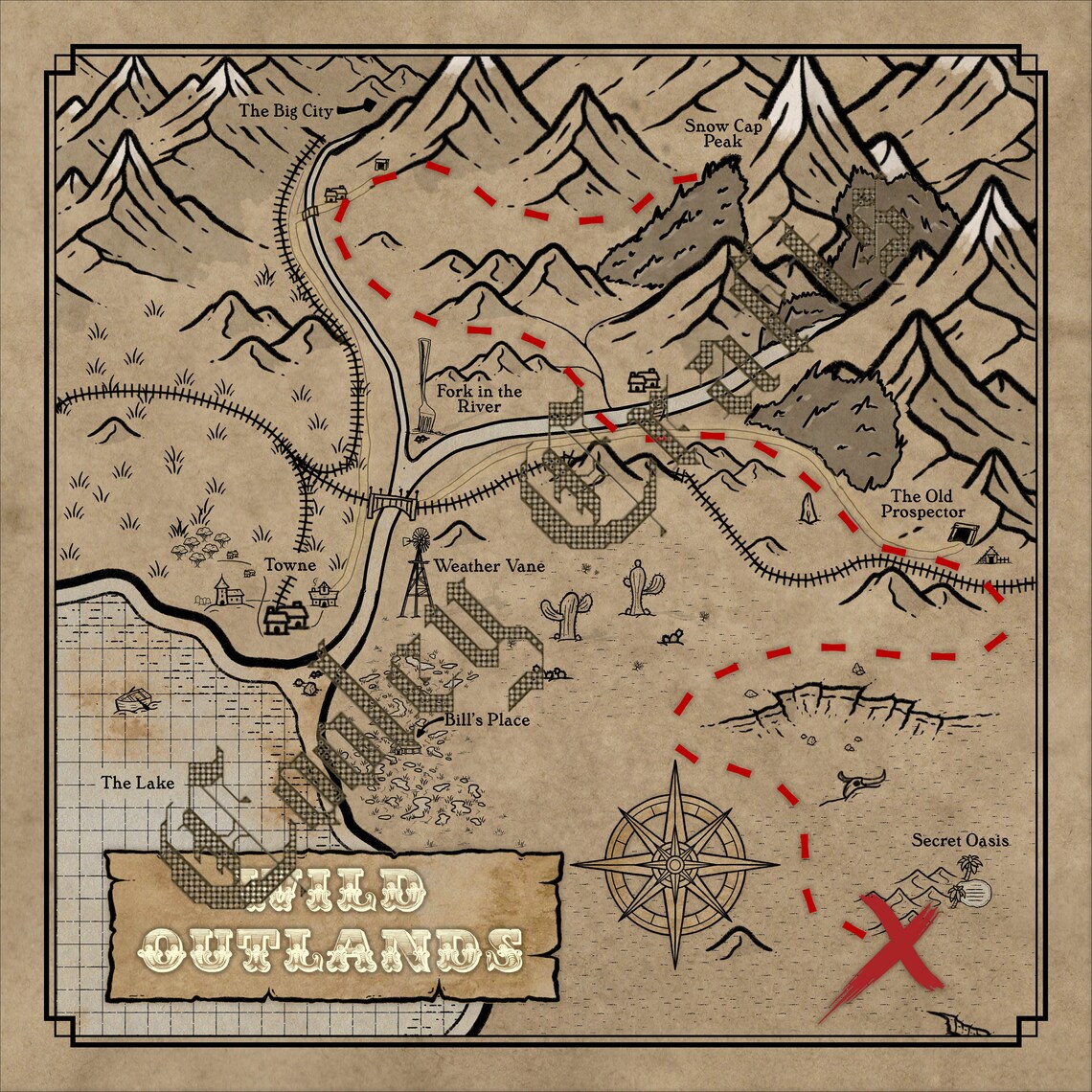 Kids Wild West Treasure Map - Digital - Etsy