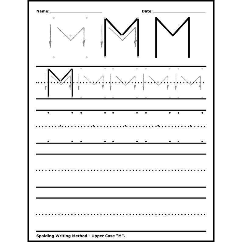 Handwriting Practice Worksheets - Spalding Writing Method - Etsy