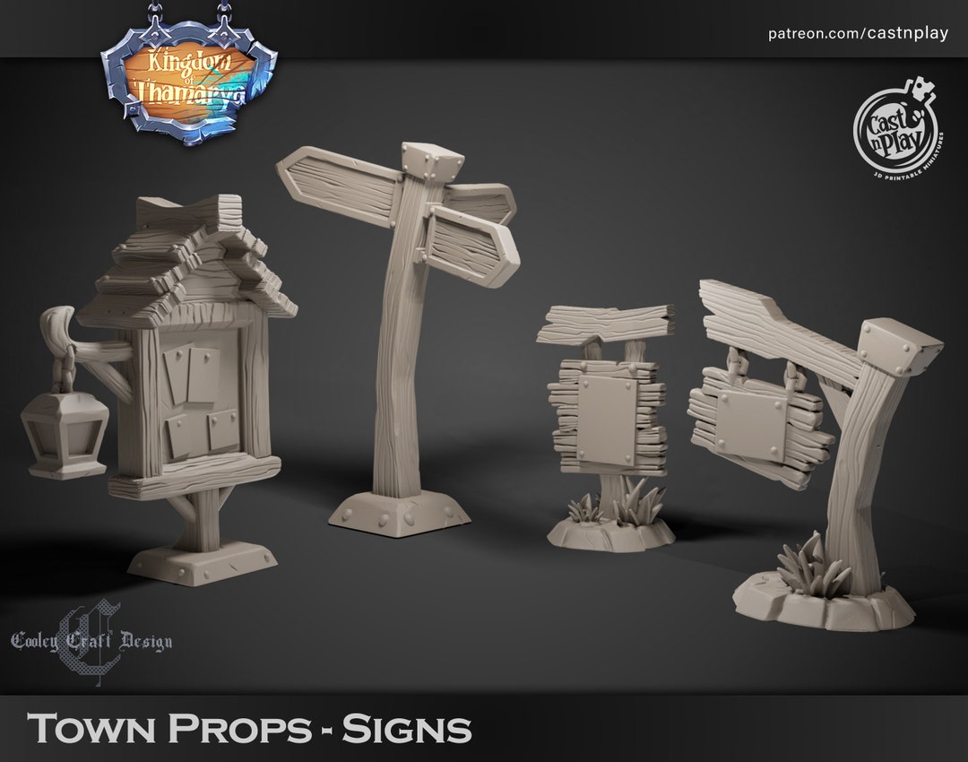 City Kingdom Town Props 3D Printed Minis D&D Props - Etsy
