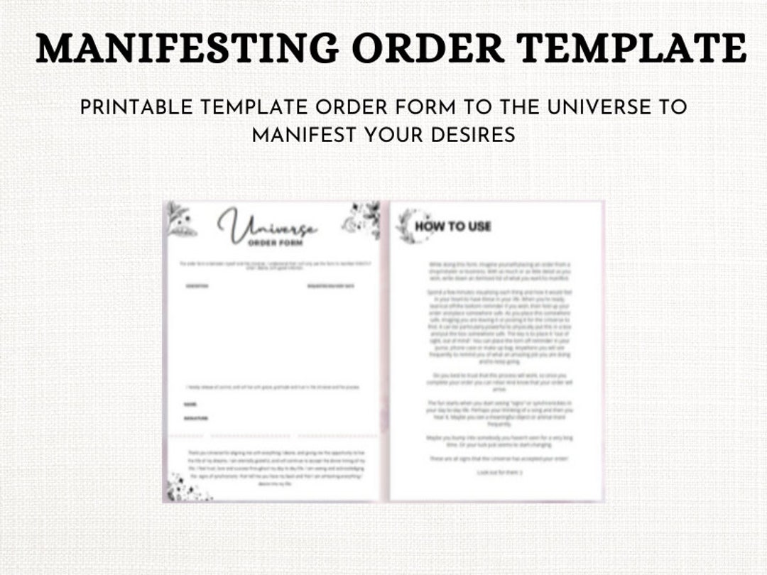 Universe Order Form - PRINTABLE TEMPLATE - Etsy