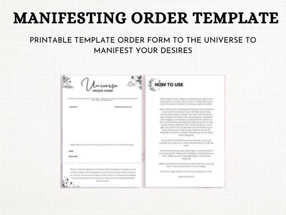 Universe Order Form PRINTABLE TEMPLATE | Etsy
