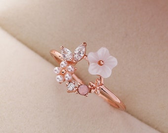 Flower Promise Ring | Etsy