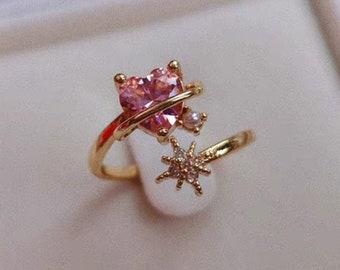 Pink Heart Promise Ring - Etsy