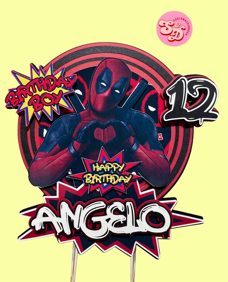Personalized Deadpool Cake Topper, Superhero Cake Topper, Marvel. - Etsy