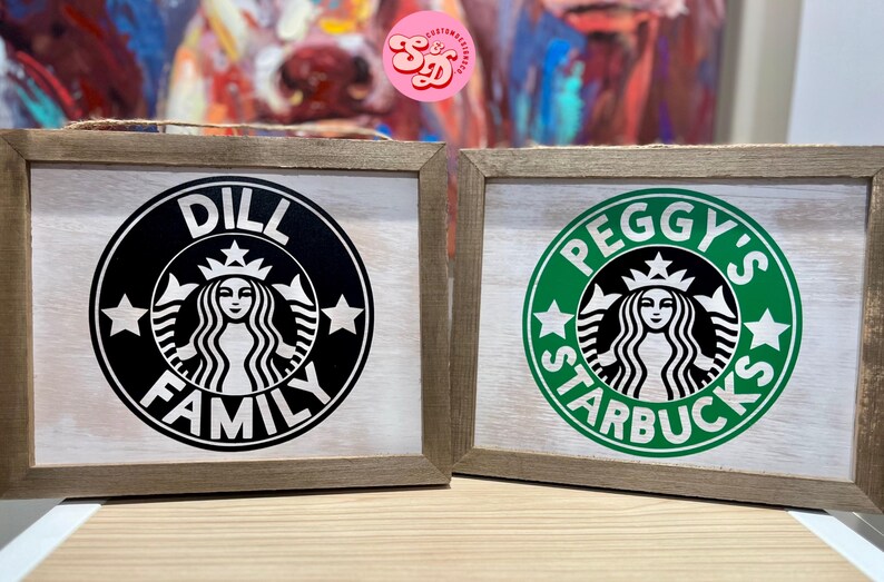 Personalized Starbucks Sign, Farmhouse Sign, Rustic Sign, Coffee Bar ...