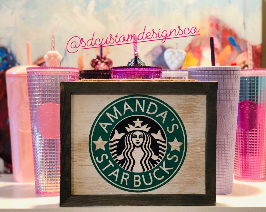 Personalized Starbucks sign Farmhouse sign Rustic sign | Etsy