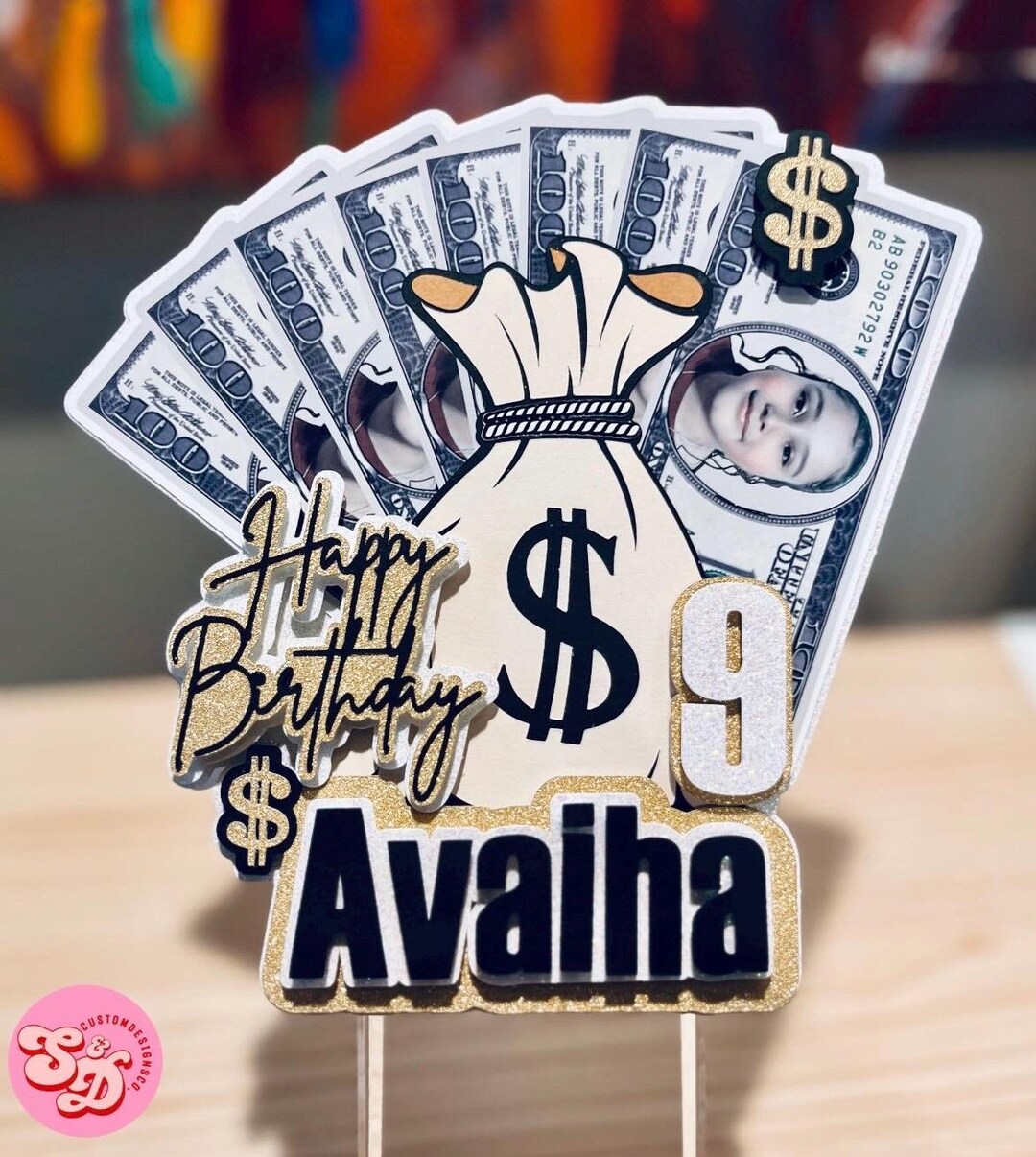 Money Cake Topper, Custom Money Cake Topper, Personalized Money Cake ...