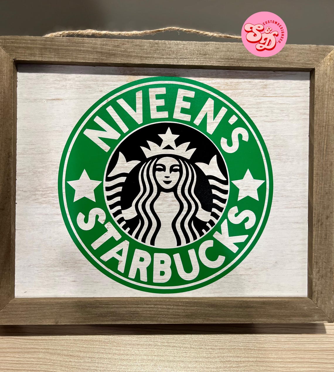 Personalized Starbucks Sign, Farmhouse Sign, Rustic Sign, Coffee Bar ...