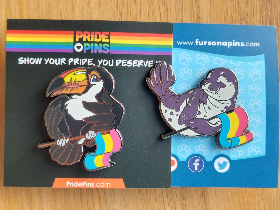 Fursona Pins Pansexual Pride Flag Pins seconds - Etsy