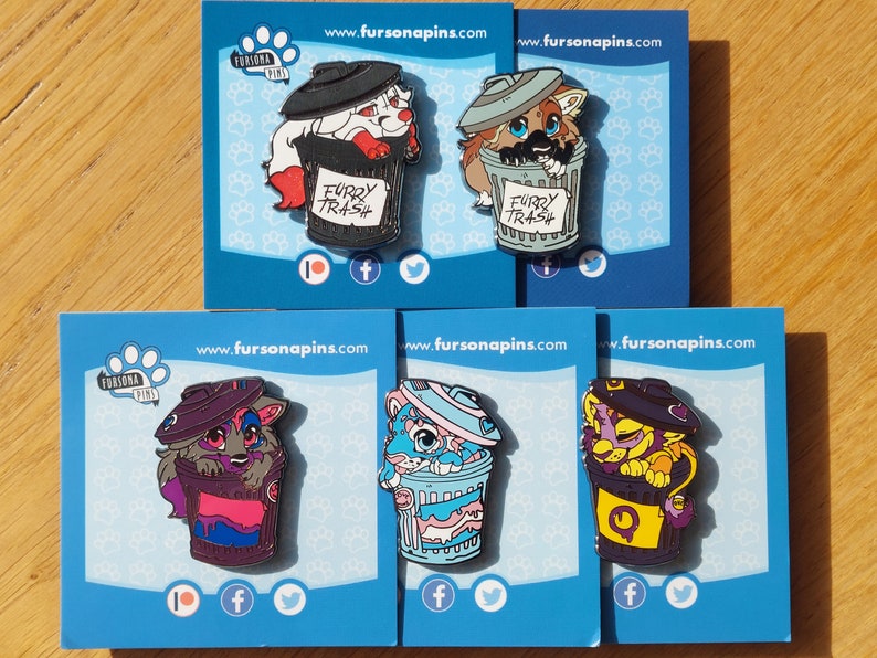 Furry Trash Fursona Pins Enamel Pins Keyrings and Stickers - Etsy