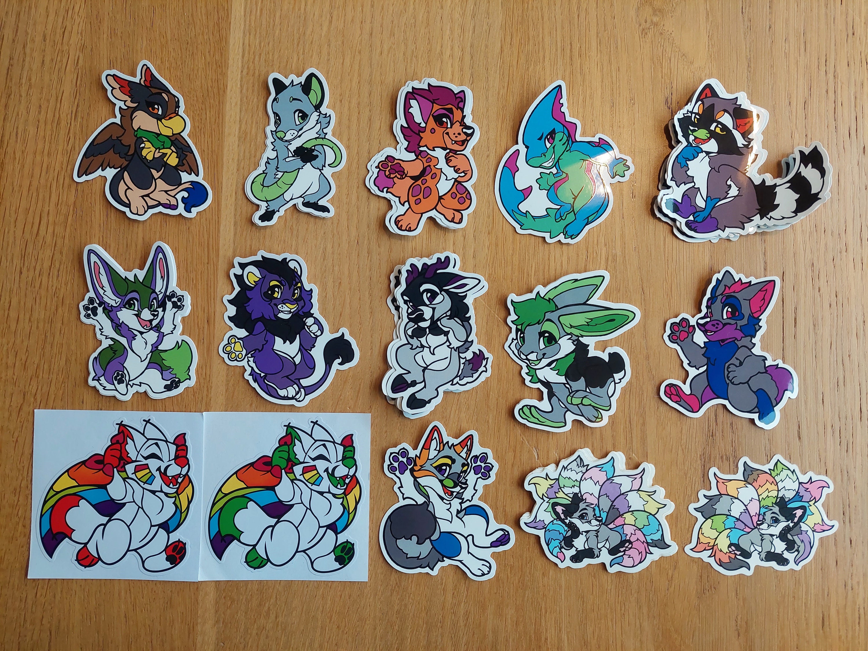 Pride Pals Animal Stickers by Fursona Pins | Etsy
