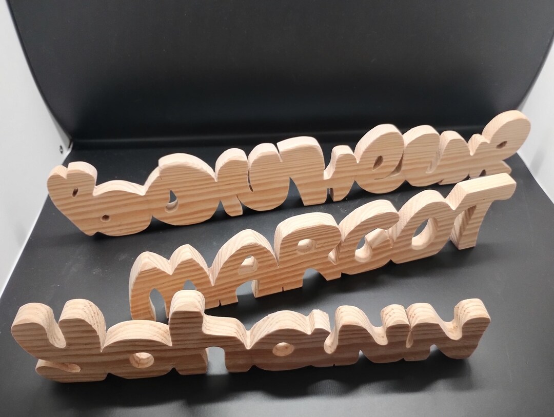 Wooden (pine) Letters or Words Cut With a Scroll Saw / 3 Styles ...