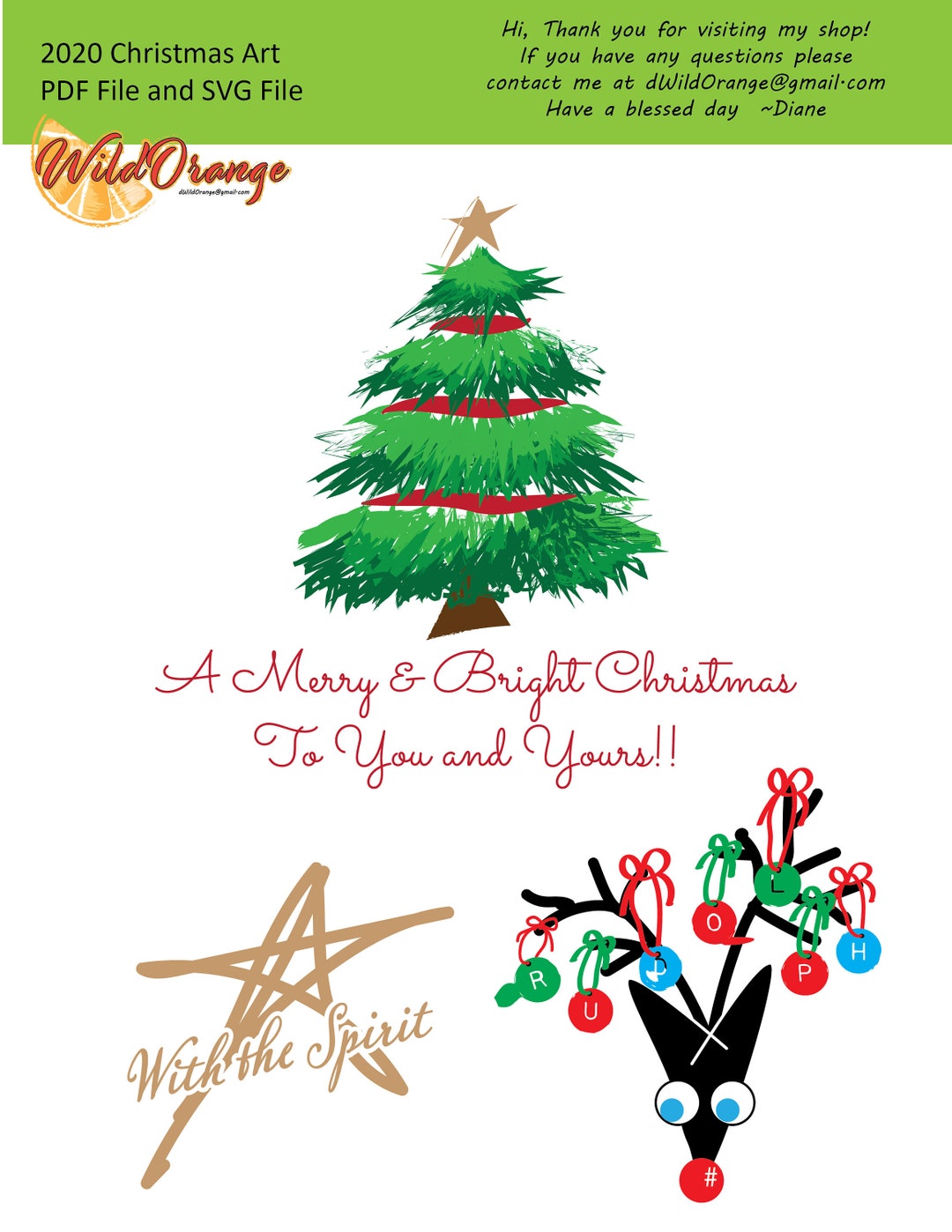 Christmas Art Download (PDF and SVG) - Etsy