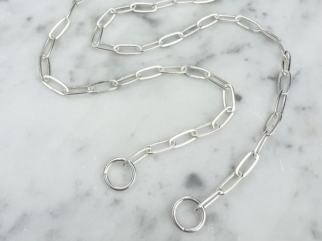 Sterling Silver Paperclip Carabiner Chain Paperclip Chain - Etsy