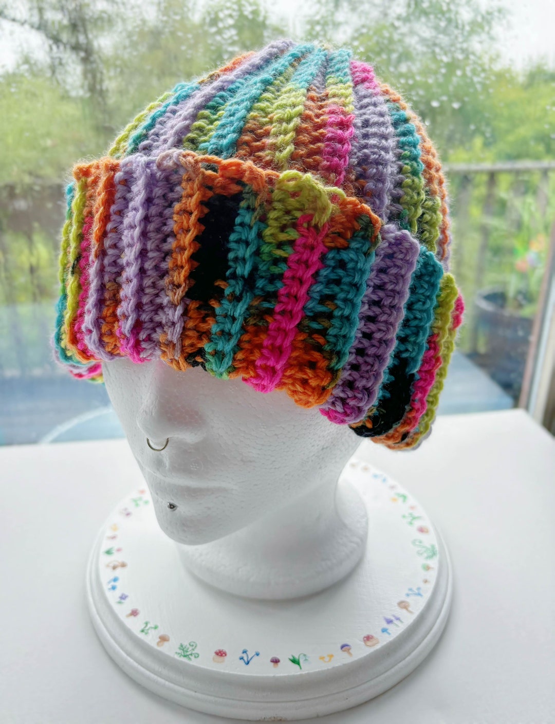 Crochet Multi-colored Beanie - Etsy