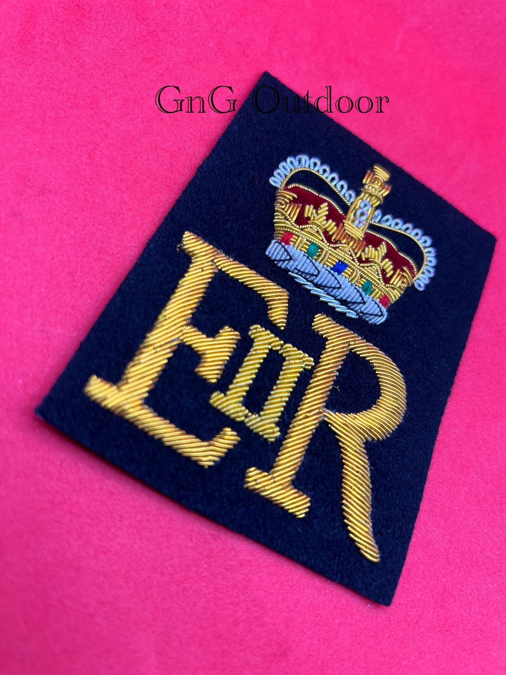 Her Majesty Queen Elizabeth II Cypher Crest EIIR Gold Hand Embroidered ...