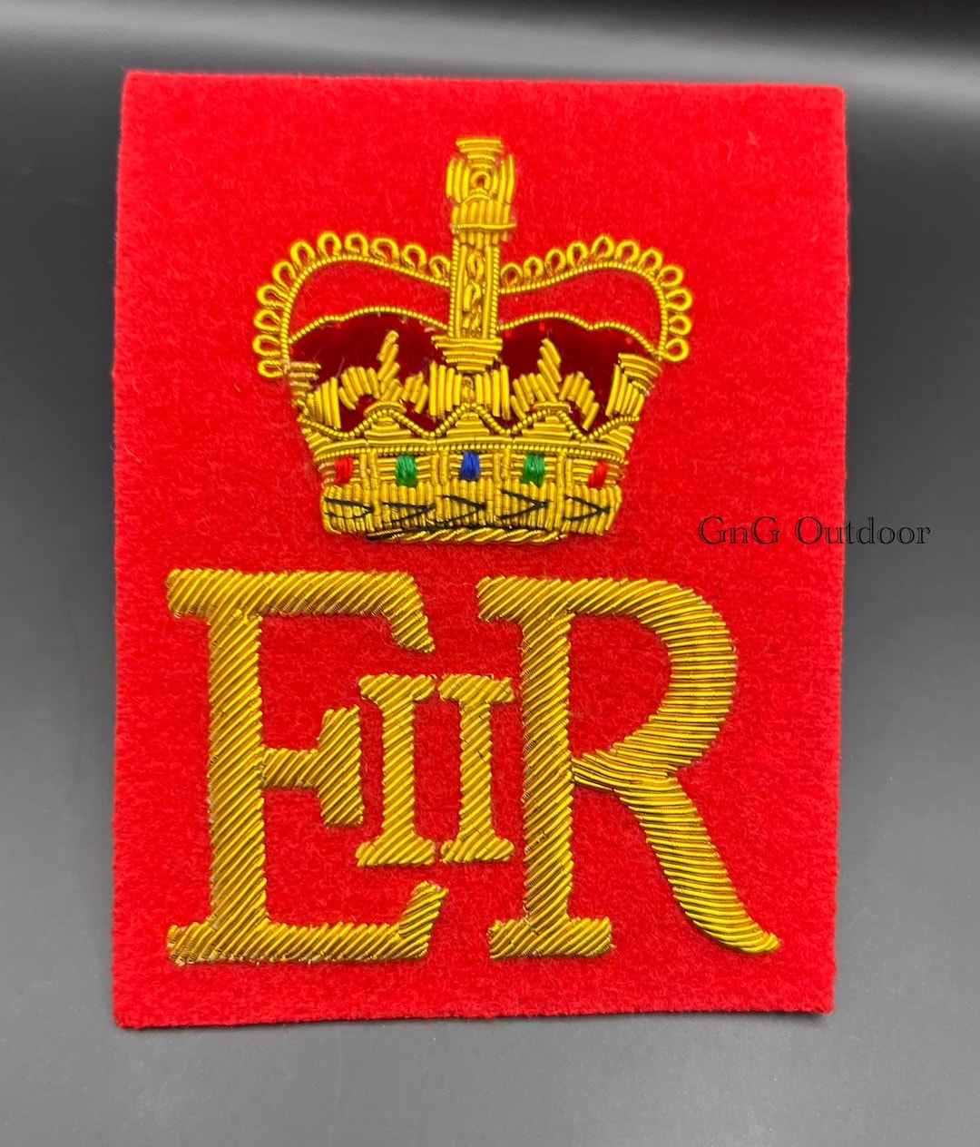 Her Majesty Queen Elizabeth II Cypher Crest EIIR Gold Hand Embroidered ...