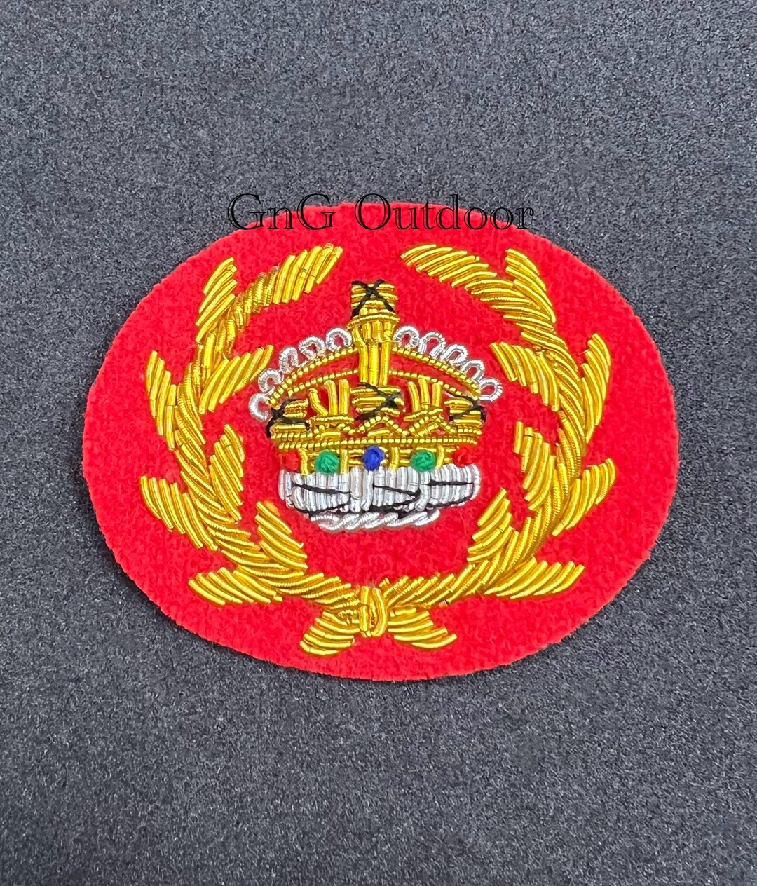 King’s Crown WO2 Crown and Wreath Mess Dress Badge WO2 Hand Embroidered ...