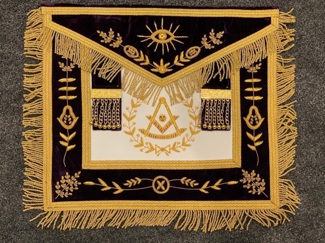 Masonic Past Master Apron Gold Hand Embroidered Bullion and Wire Apron ...
