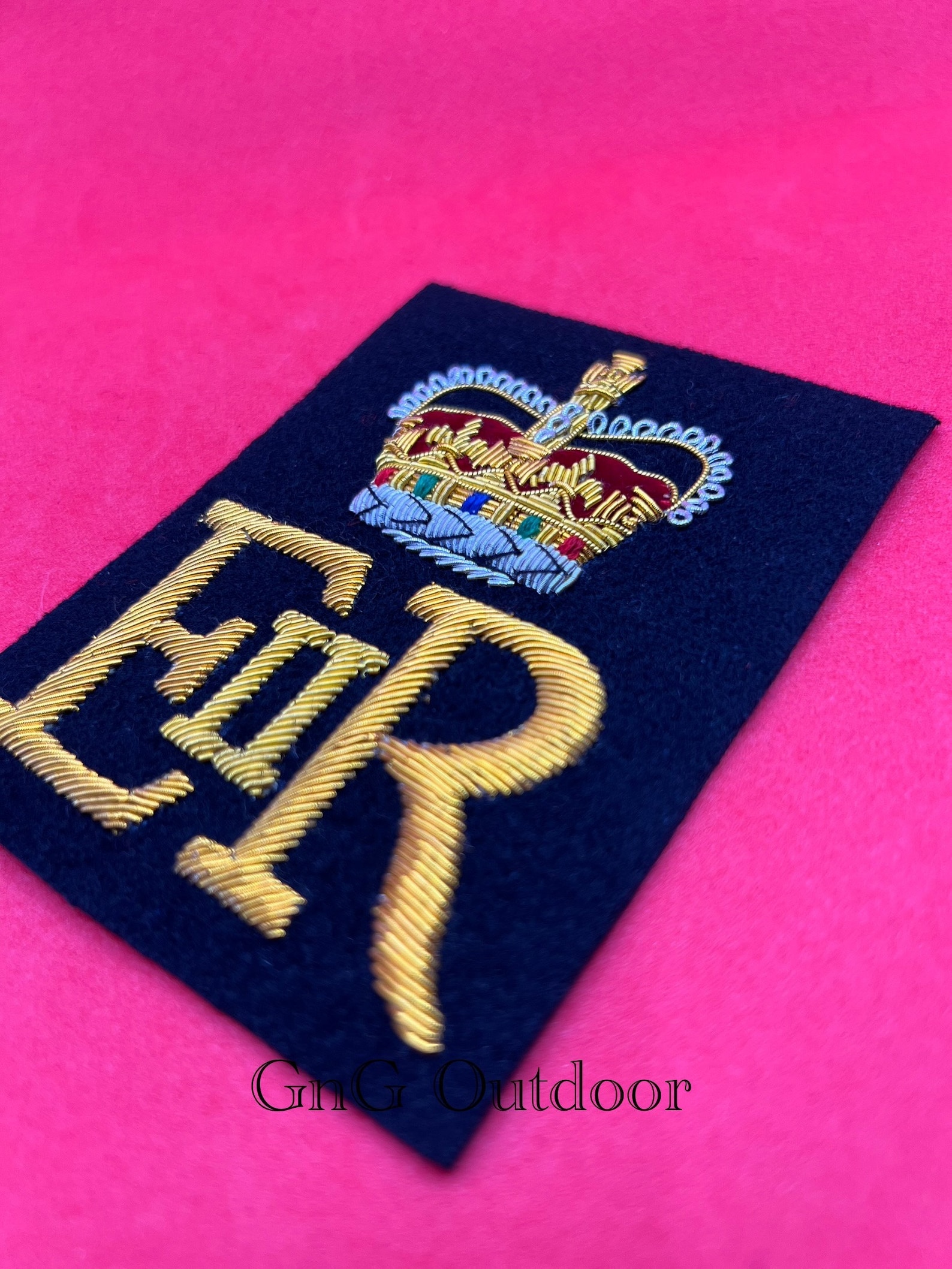 Her Majesty Queen Elizabeth II Cypher Crest EIIR Gold Hand Embroidered ...