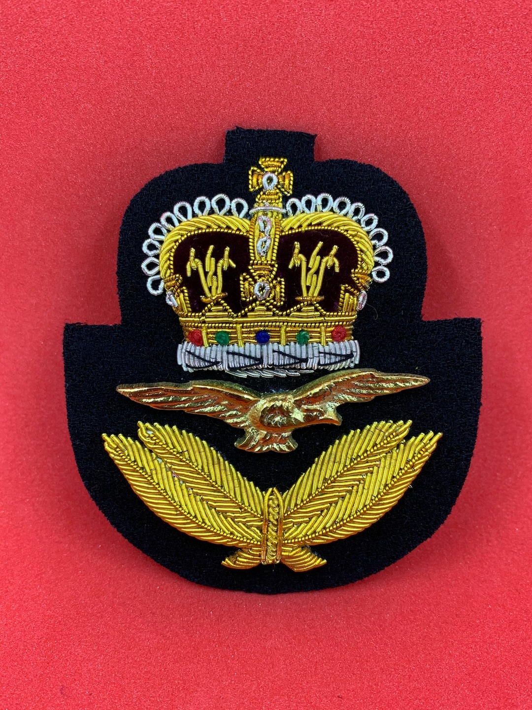 Royal Air Force Cap Badge Hand Embroidered Bullion Wire Cap Badge RAF ...