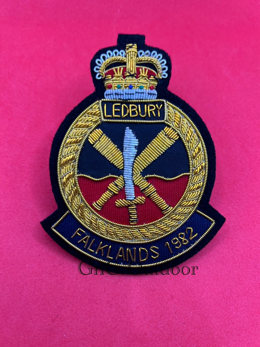HMS Ledbury Falklands 1982 Blazer Badge Royal Navy Ledbury Blazer Badge Royal Navy Hand ...
