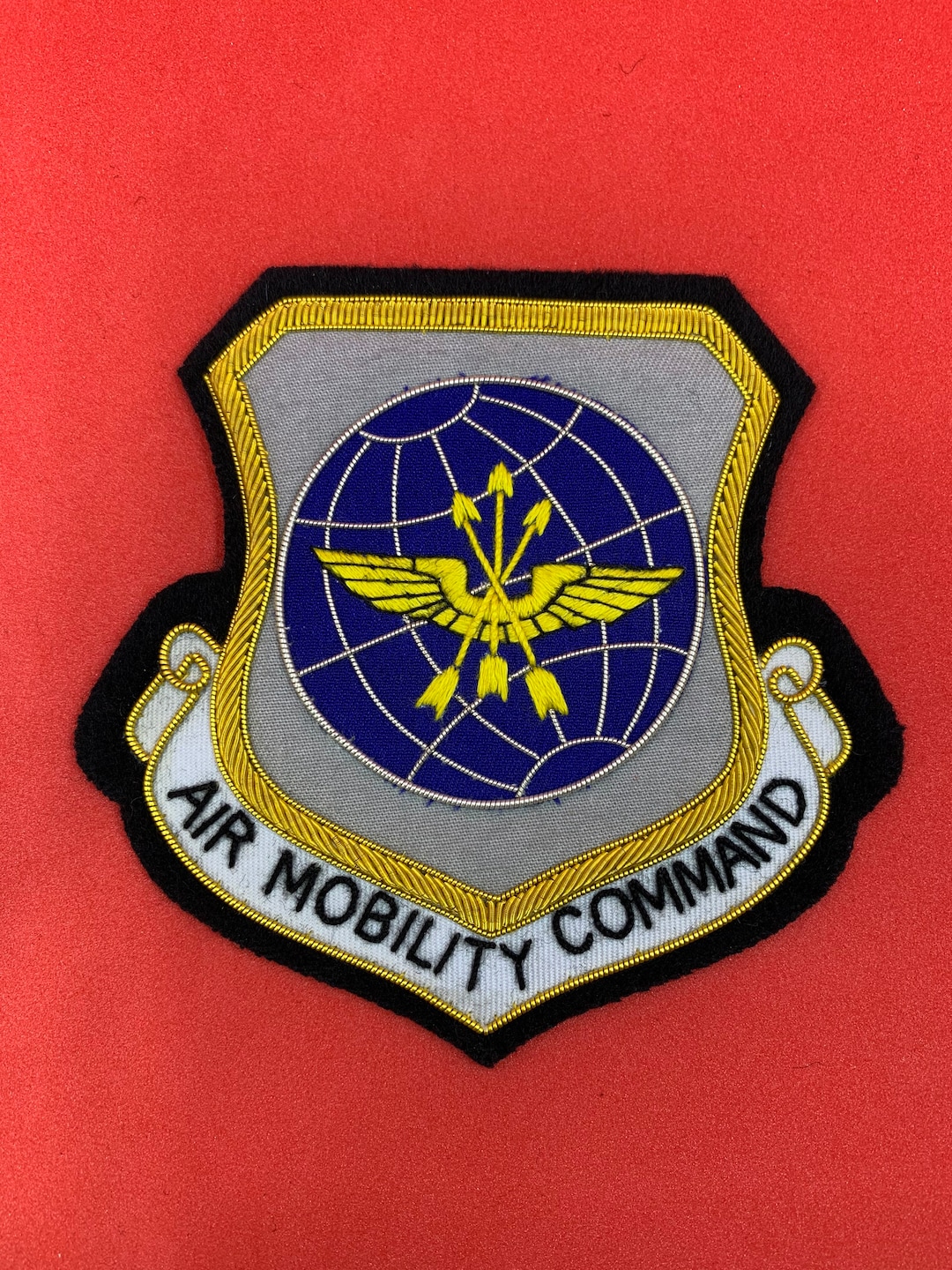 Air Mobility Command Patch USAF Hand Embroidered Bullion Wire Blazer ...