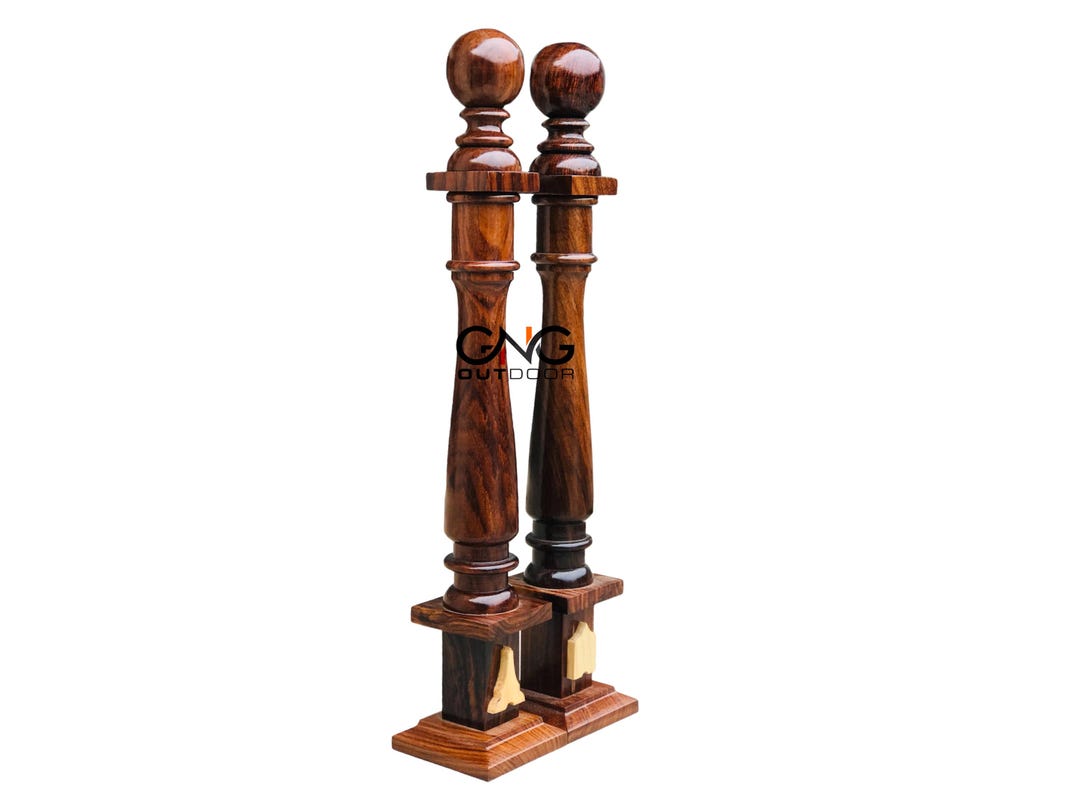 Scottish Handmade Masonic Wooden Columns Pair Senior Warden and Junior ...