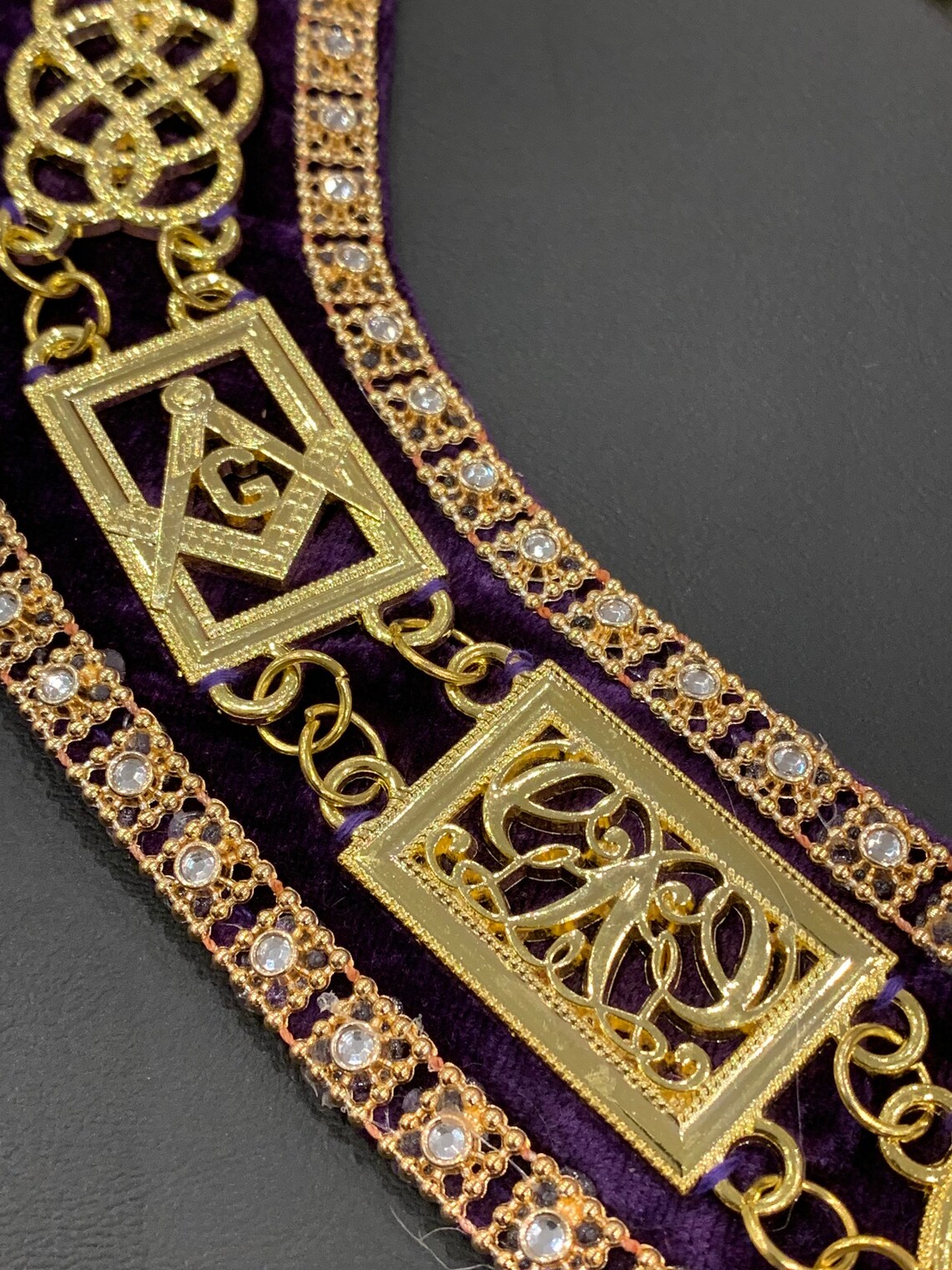 Grand Lodge Master Mason Metal Chain Collar Gold With Imitaion | Etsy