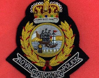 Royal Hong Kong Police Cap Badge RHKP Hand Embroidered Bullion - Etsy