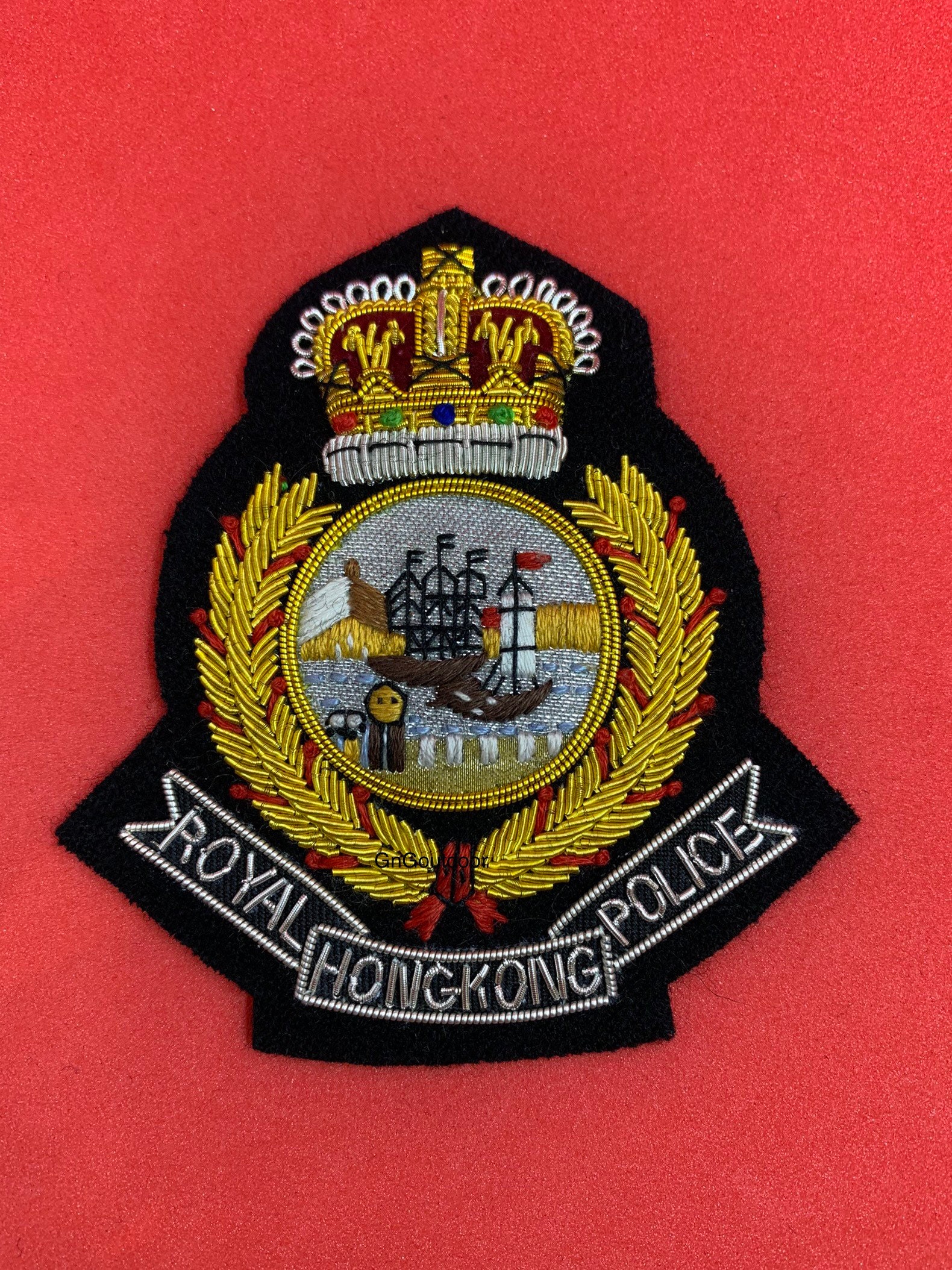 Royal Hong Kong Police Cap Badge RHKP Hand Embroidered Bullion | Etsy