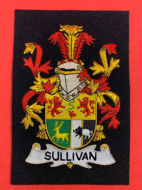 Sullivan Family Crest Badge Hand Embroidered Bullion and Wire | Etsy