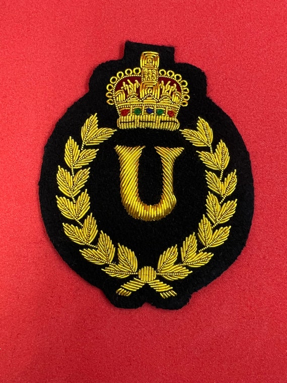 Hand Embroidered Gold Bullion Wire Alphabet Crest Blazer Badge - Etsy