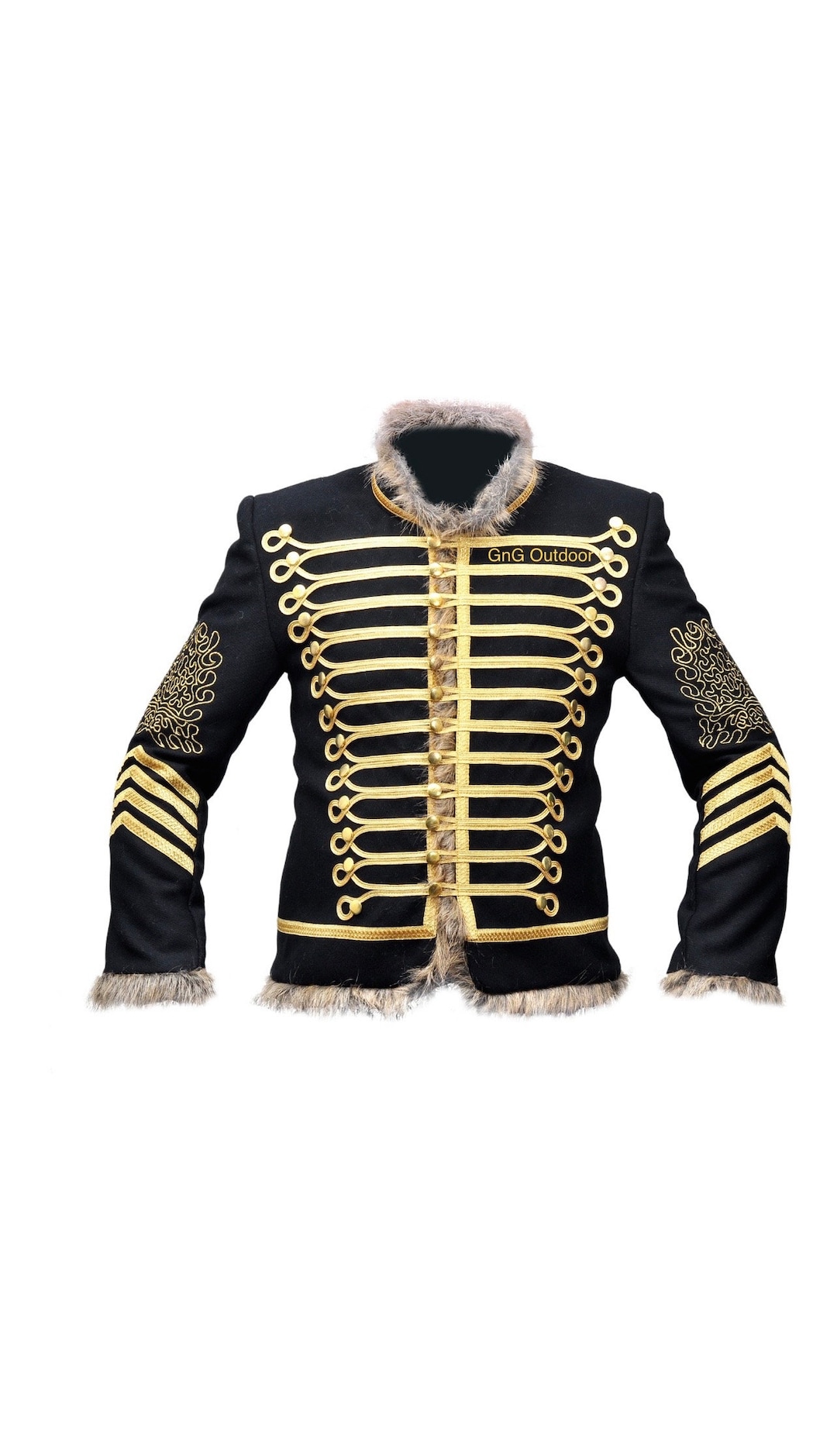 Napoleonic Hussar Jacket Military Uniform Piping Tunic Pelisse Jimi ...