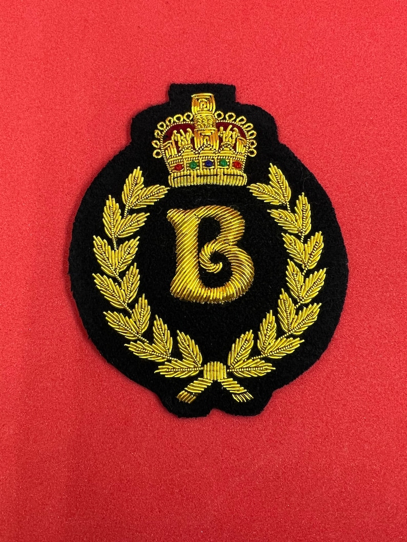 Hand Embroidered Gold Bullion Wire Alphabet Crest Blazer Badge - Etsy UK