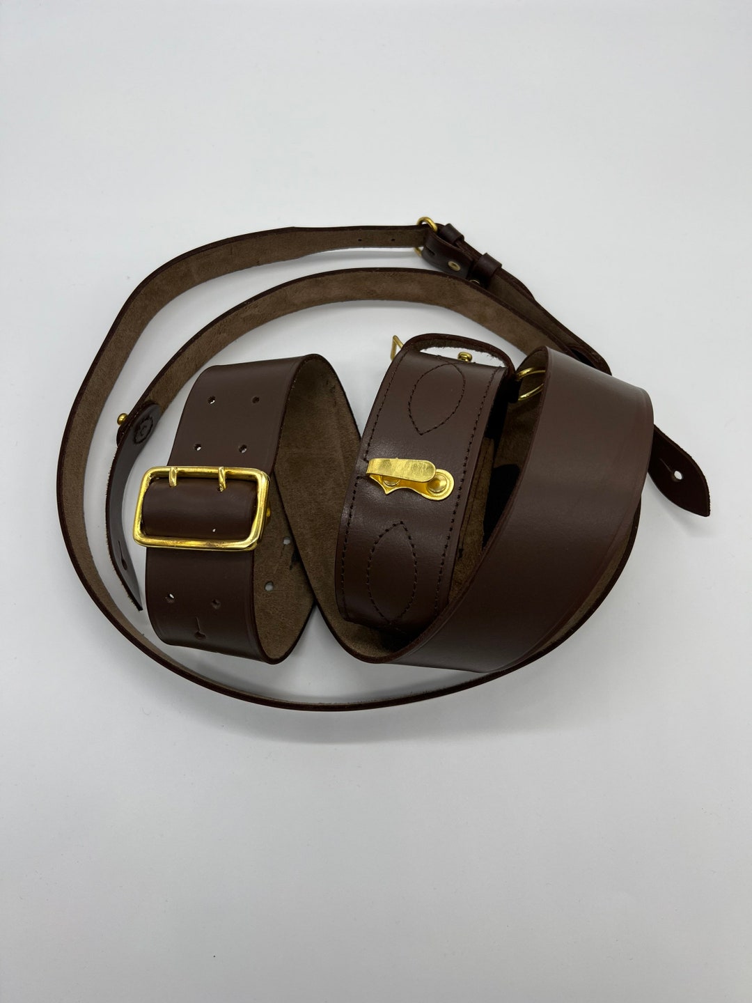 Sam Brown Belt With Strap Brown Colour British Army Genuine Leather Sam ...