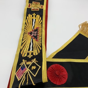 Masonic Scottish Rite 32nd 32 Degree Rose Croix Shoulder Sash 32 Degree ...