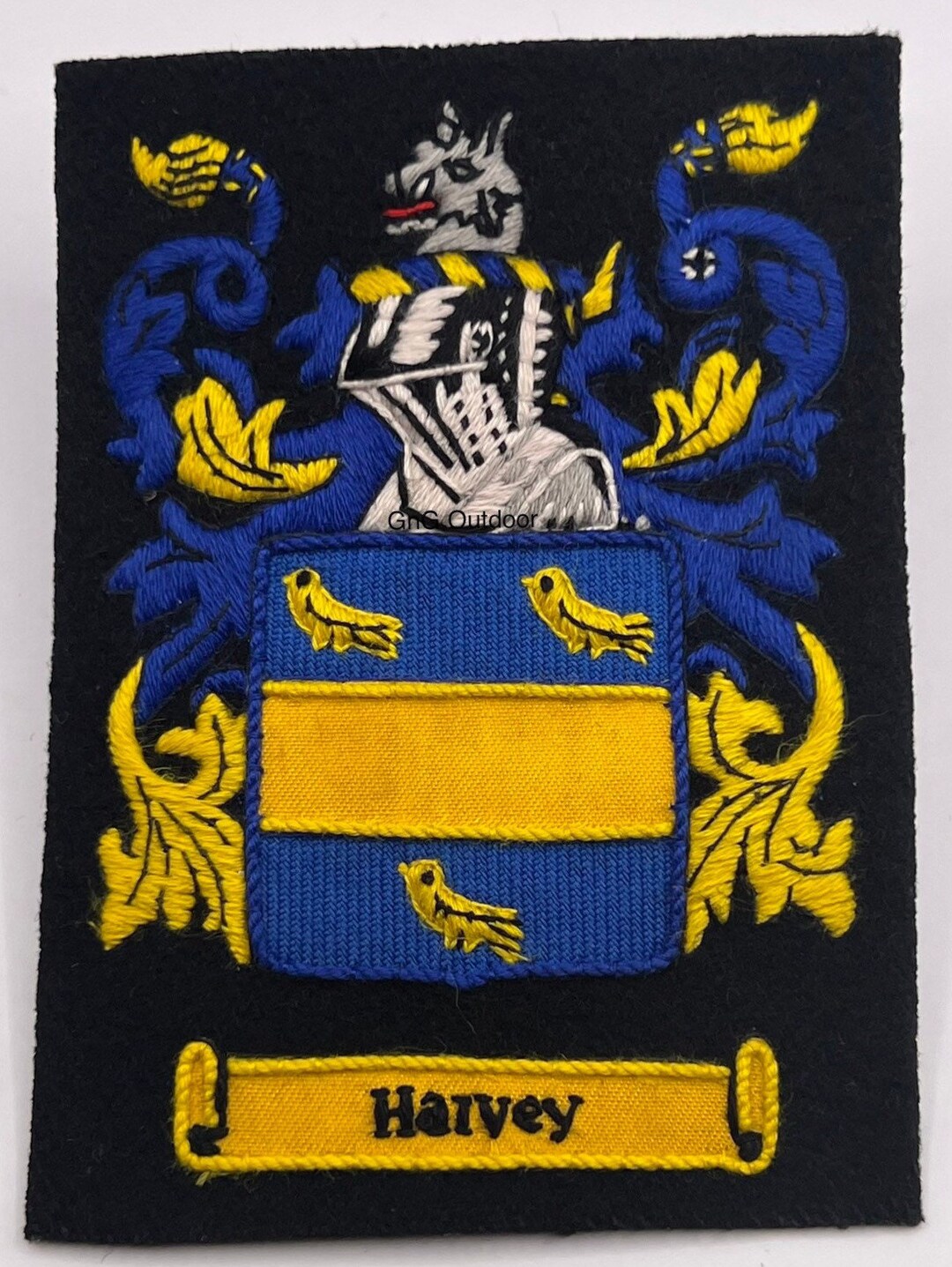 Harvey Coat of Arms Hand Embroidered Bullion and Wire Blazer Badge ...